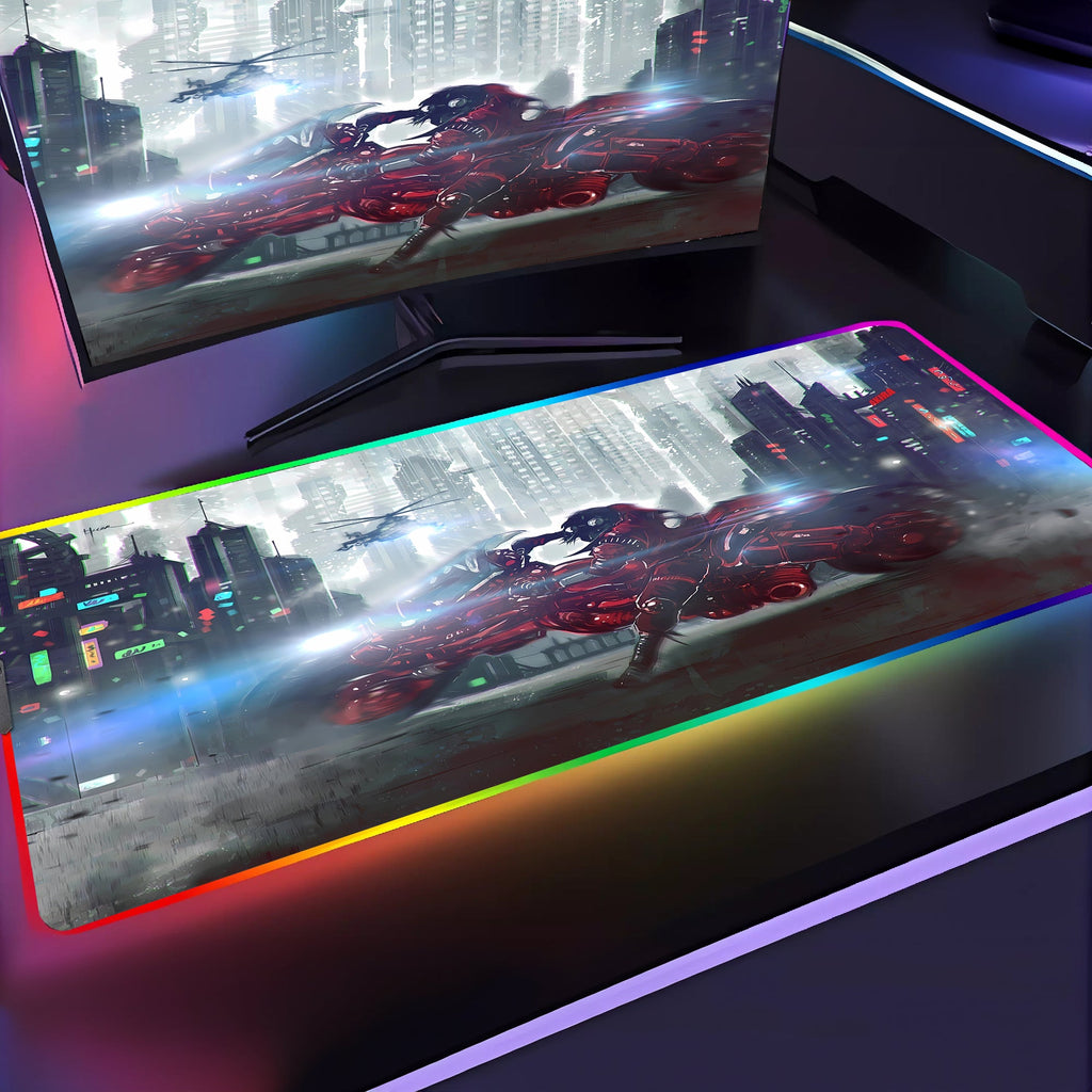 Neo Tokio Desk Pad,RGB Led Light Gaming Desk Mat,Gamer Mouse Pad Mat ...