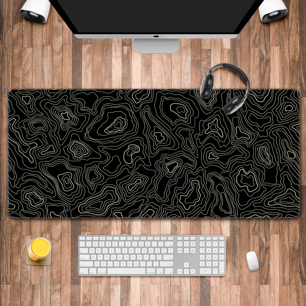 Minimalist Topographic Map Desk Mat, Desk Pad, Abstract Table Mat Pad ...