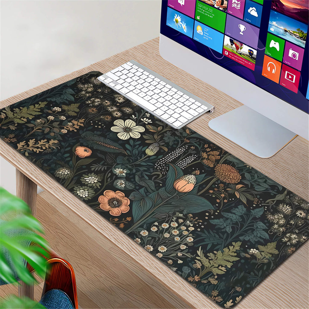 Botanical Art Nouveau Desk Mat Cute Desk Mat,Floral cottagecore Cute ...