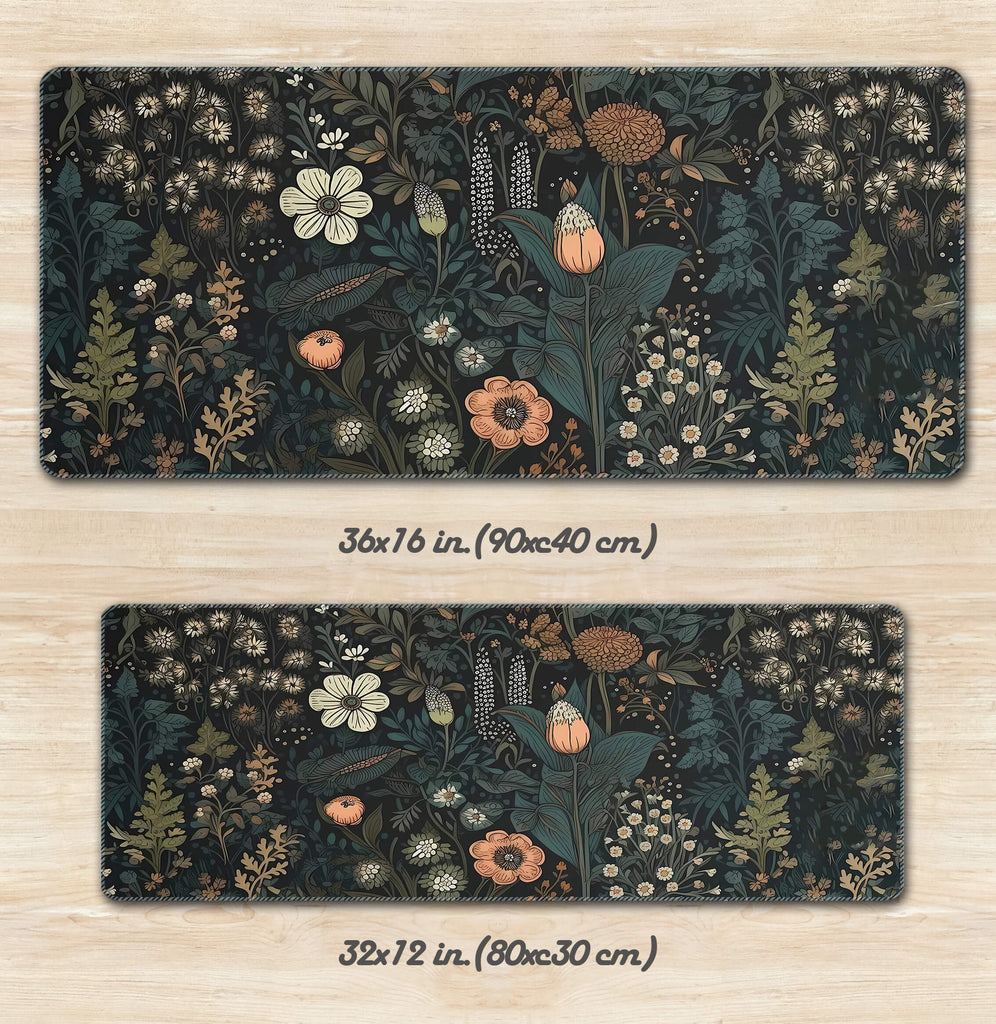 Botanical Art Nouveau Desk Mat Cute Desk Mat,Floral cottagecore Cute ...