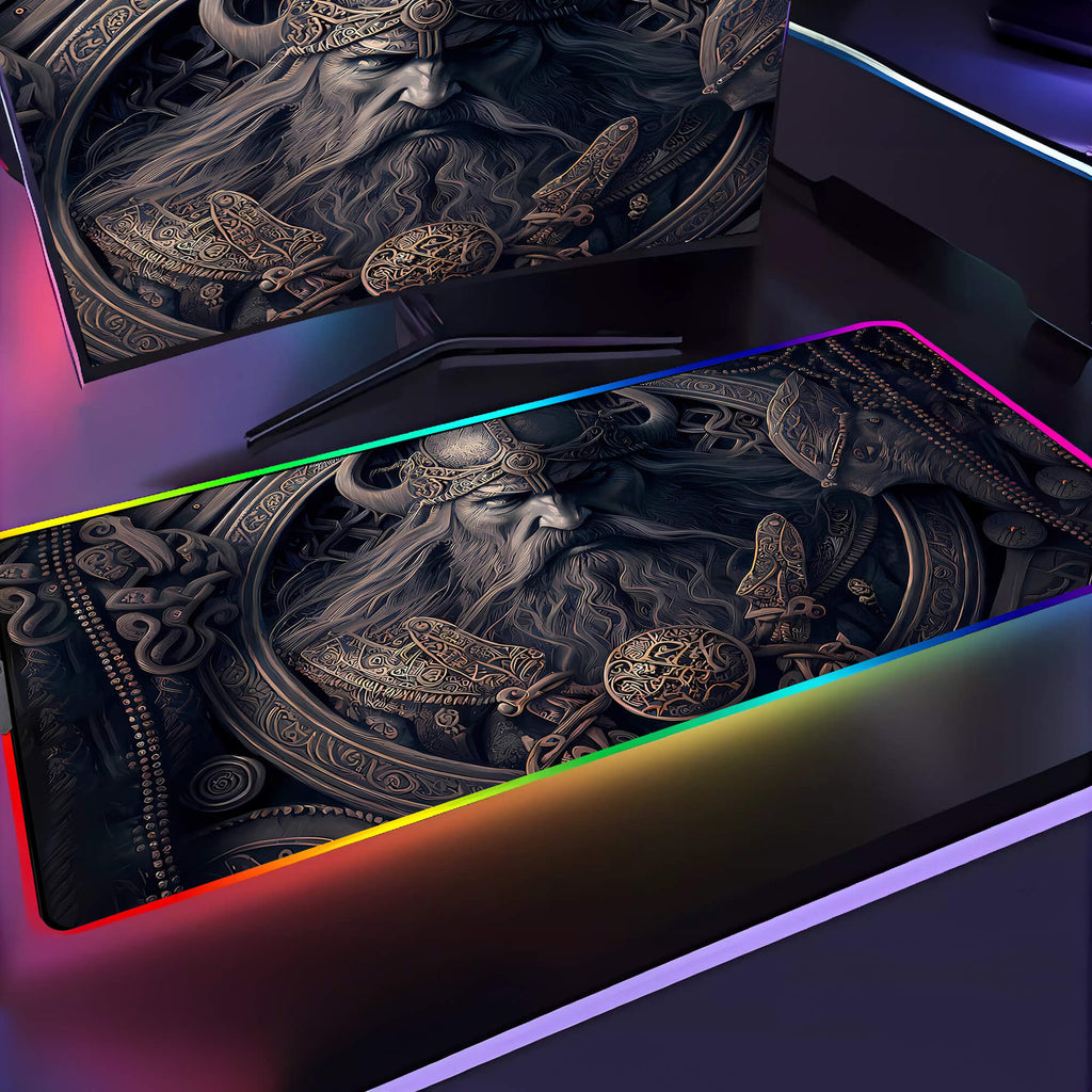 Viking Gaming Mouse Pad XXL,Viking Gift, RGB Led Light Gaming Desk Mat ...