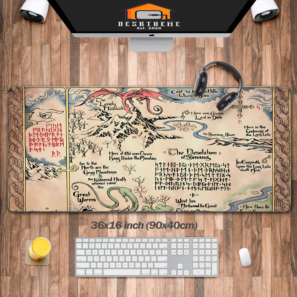 Lord of the Rings Middle Earth Map Desk Pad,Led Light Gaming Desk Mat ...