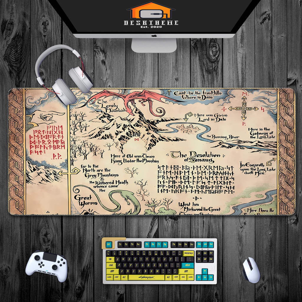 Lord of the Rings Middle Earth Map Desk Pad,Led Light Gaming Desk Mat ...