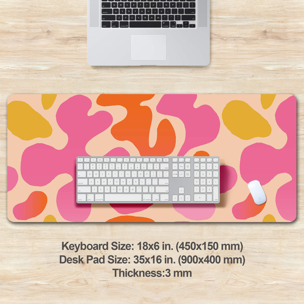 Pink Modern Abstract Pattern Desk Mat,, Desk Pad, Abstract Table Mat ...