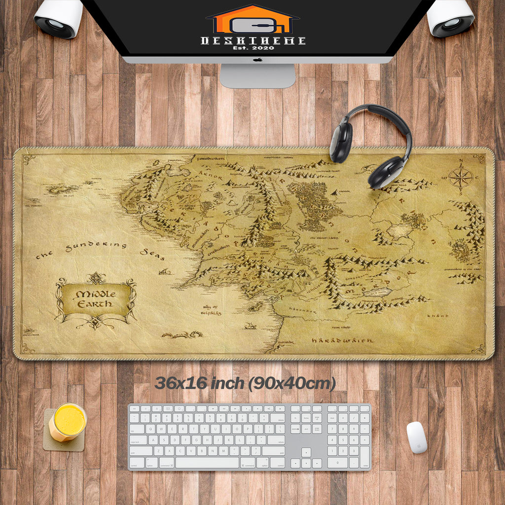 Middle Earth Map Mouse Pad,Lord of the Rings Gaming Desk Mat, LOTR map ...