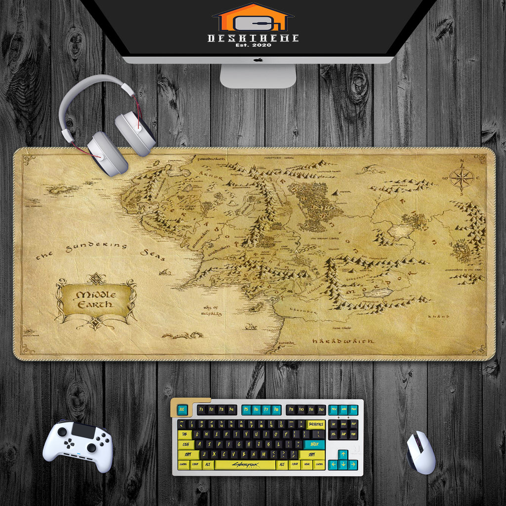 Middle Earth Map Mouse Pad,Lord of the Rings Gaming Desk Mat, LOTR map ...