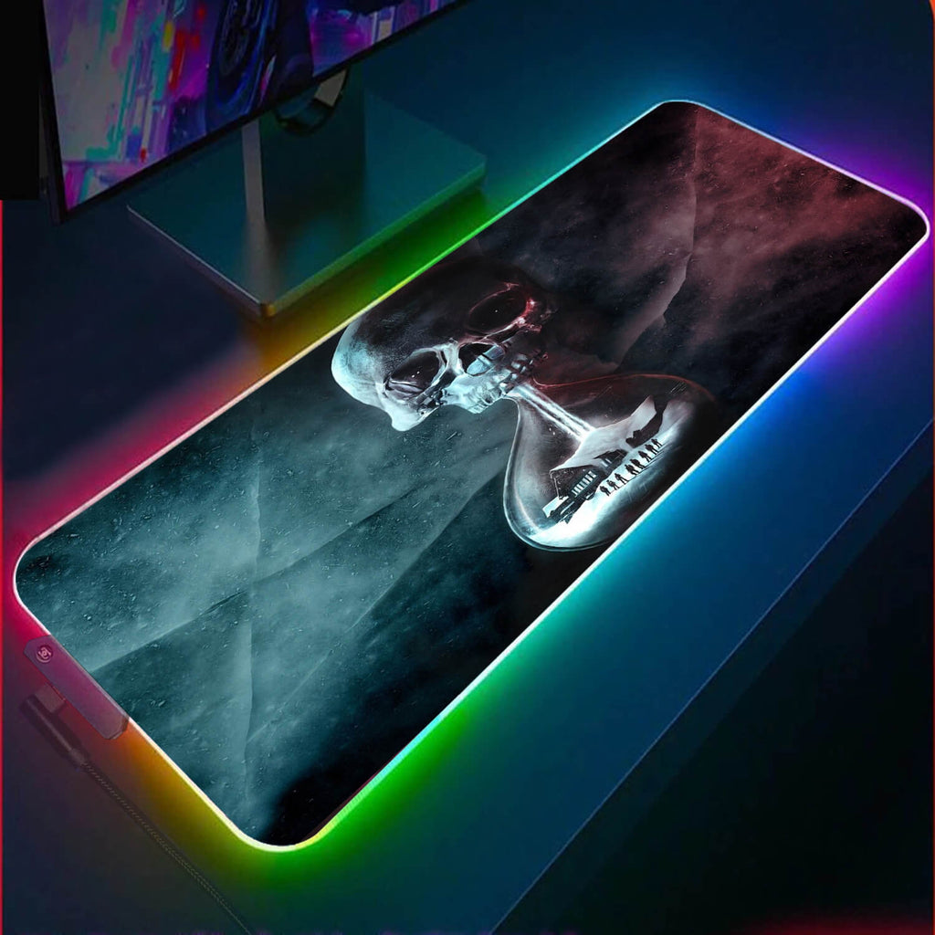 Skull Logo RGB Gaming Mouse Pad(3 Design) | DeskTheme