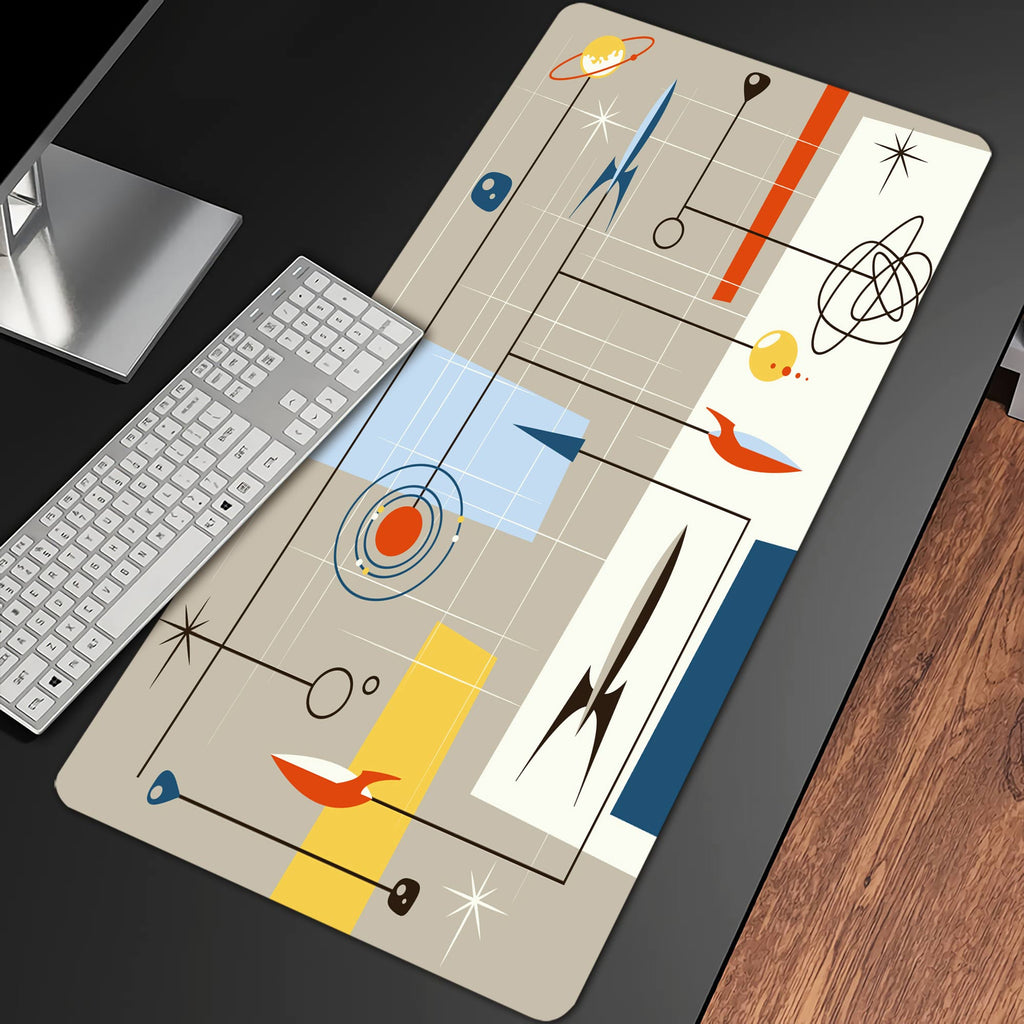 Mid Century Modern Style Shapes Desk Pad,Office Desk Mat,Mouse Pad Mat ...