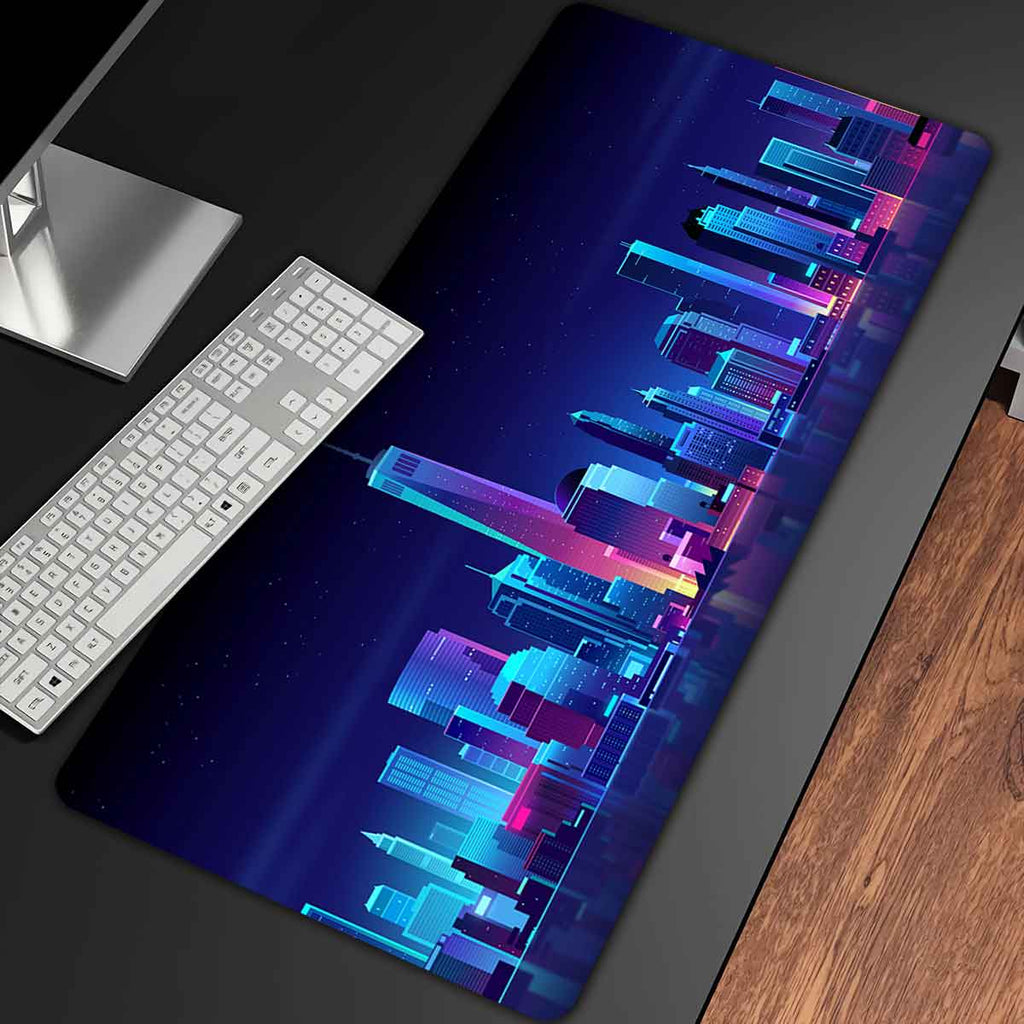 Neon City Desk Mat,Mouse Pad Mat,Desktop pad,Desktop Mat | DeskTheme