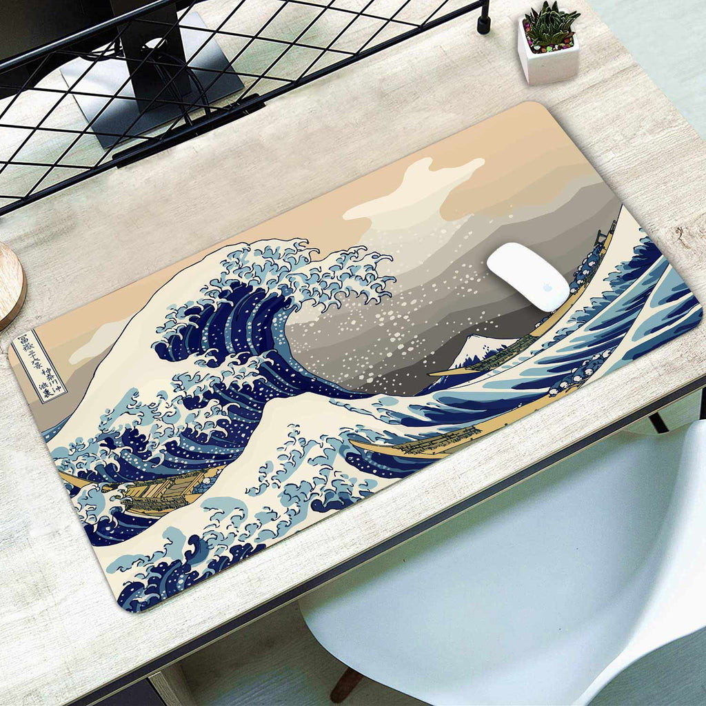 Great Waves Desk Pad,Office Desk Mat,Mouse Pad Mat,Desktop pad,Desktop ...