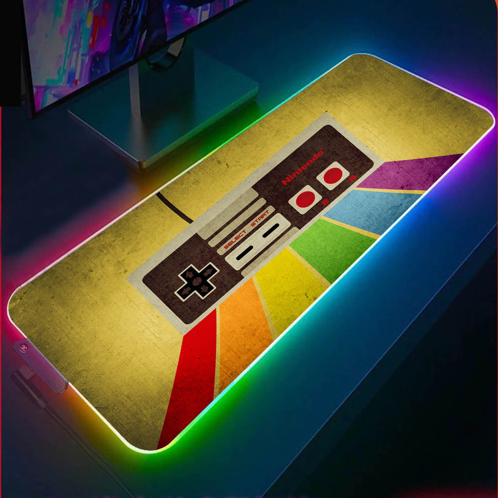 Vintage Nitendo Gamepad RGB Gaming Mouse Pad,led mosue pad, gaming desk ...