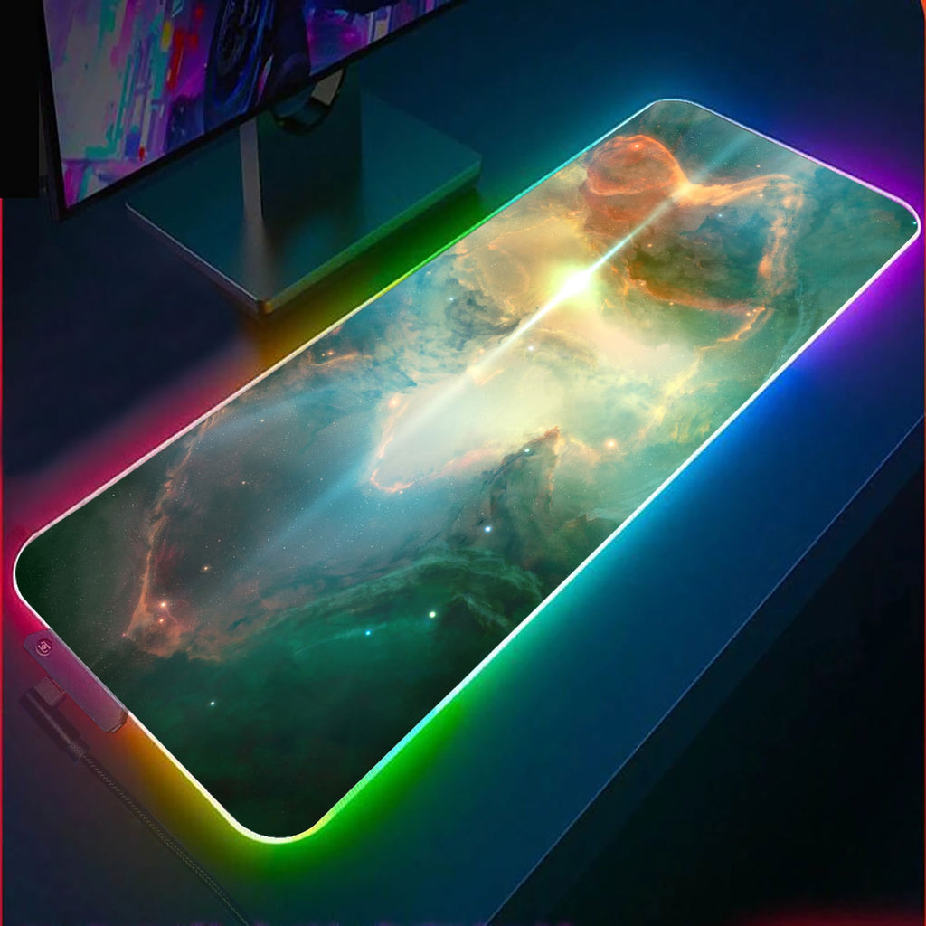 Universe Nebula RGB Gaming Mouse Pad | DeskTheme