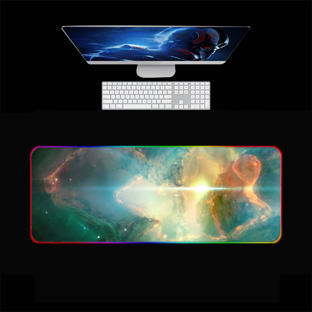 Universe Nebula RGB Gaming Mouse Pad | DeskTheme