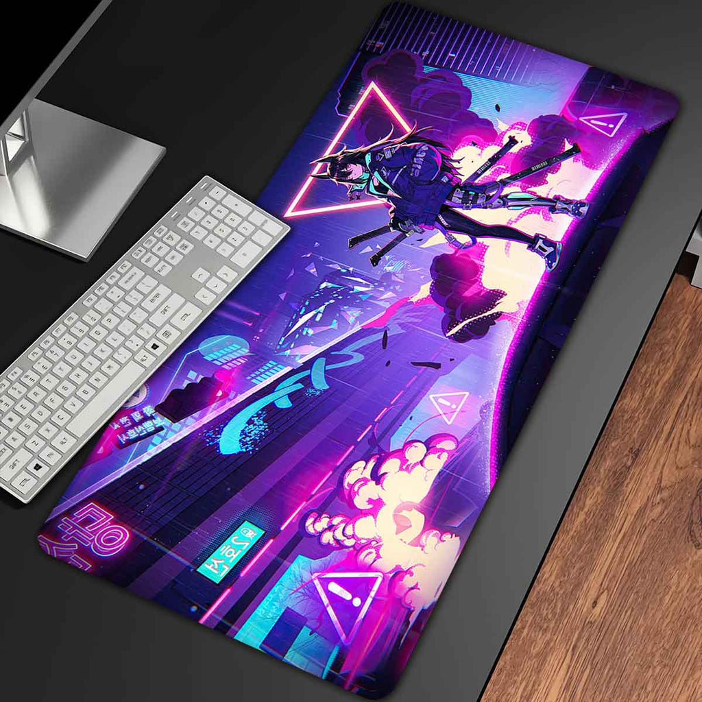 Cyberpunk Gril Desk Pad,Gaming Desk Mat,Anime Mouse Pad Mat,Mouse Pad ...