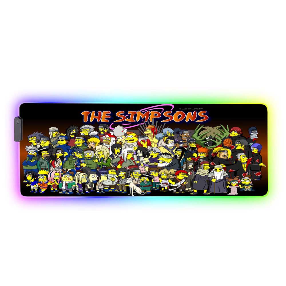 Naruto&Simpsons RGB LED Gaming Mouse Pad,Gaming desk pad large,Desktop ...