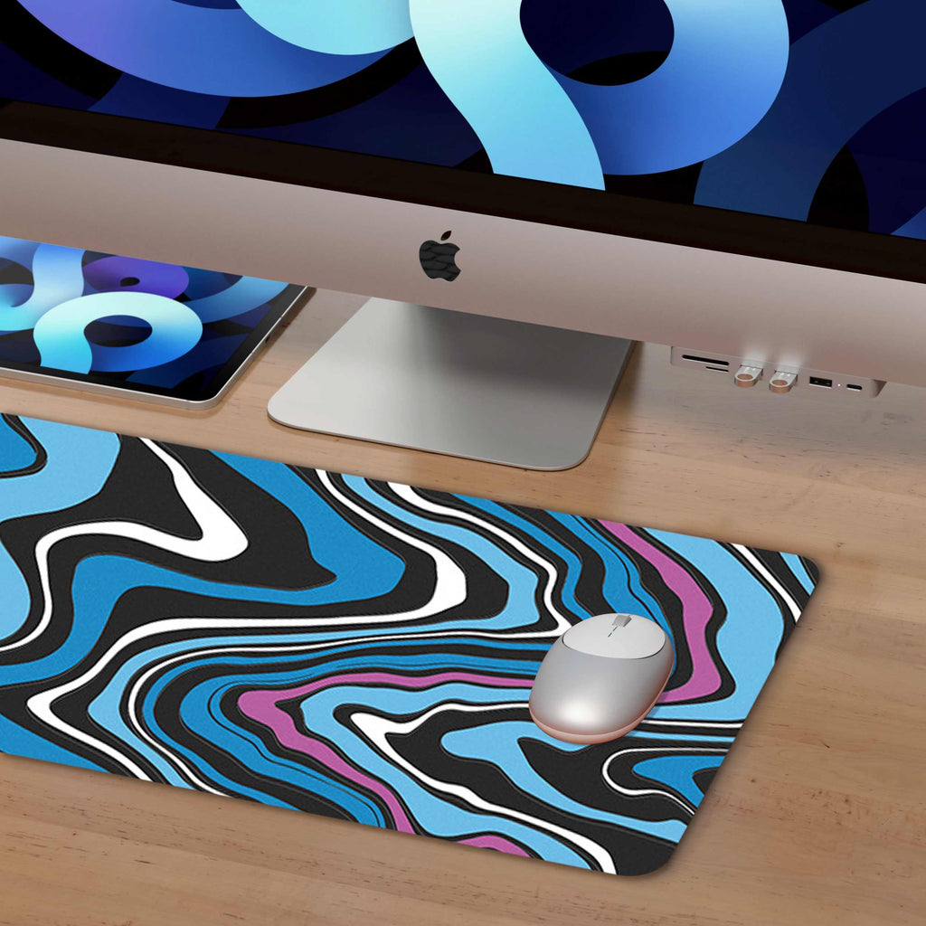Abstract Blue Pattern Mouse Pad Long,Office Desk Mat,Mouse Pad Mat ...