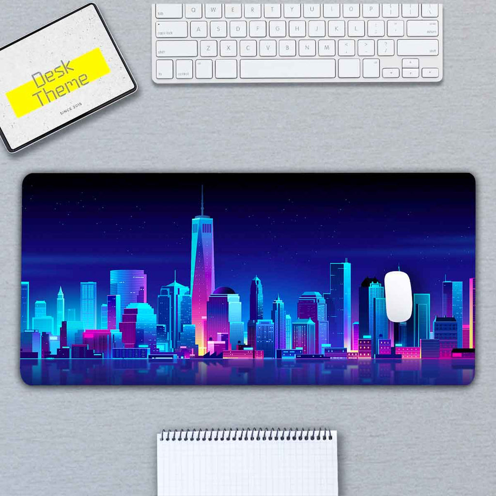 Neon City Desk Mat,Mouse Pad Mat,Desktop pad,Desktop Mat | DeskTheme