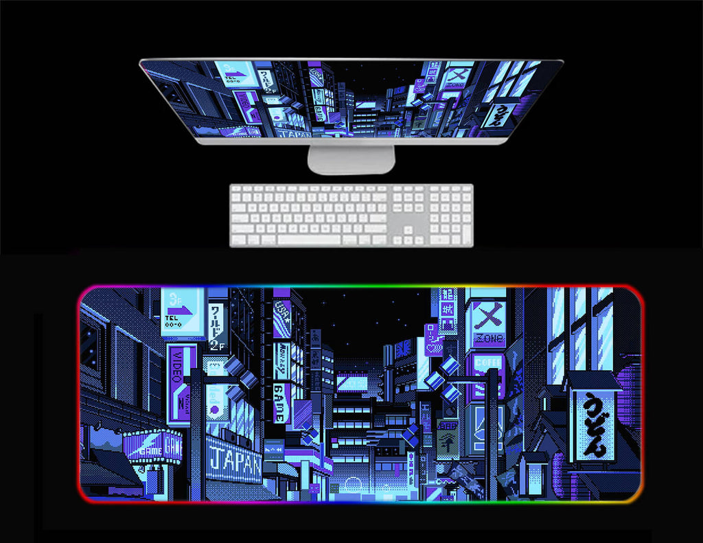 Vaporwave Tokyo Street Gaming Mouse Pad (4 colors) | DeskTheme