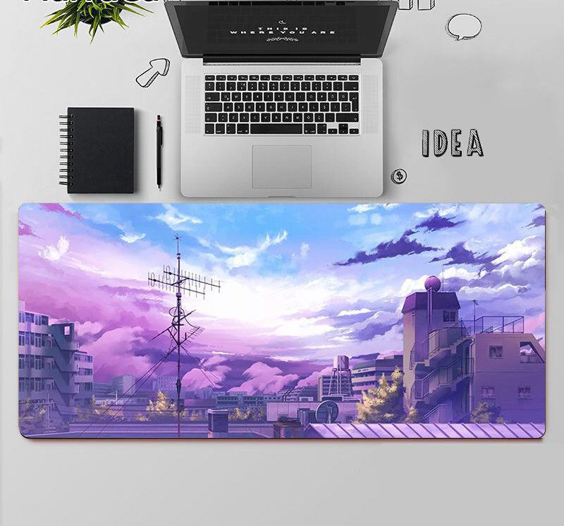Purple City Desk Pad,Office Desk Mat,Mouse Pad Mat,Desktop pad,Desktop ...