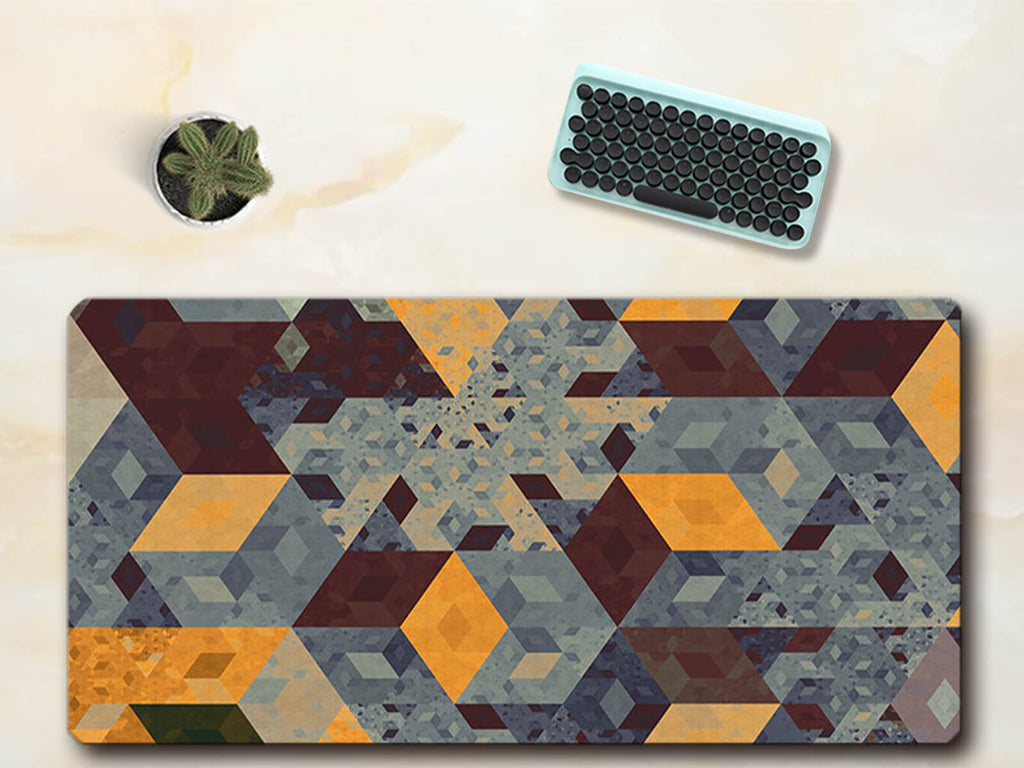 Yellow Rhombus Desk Pad,Office Desk Mat,Mouse Pad Mat,Desktop pad ...