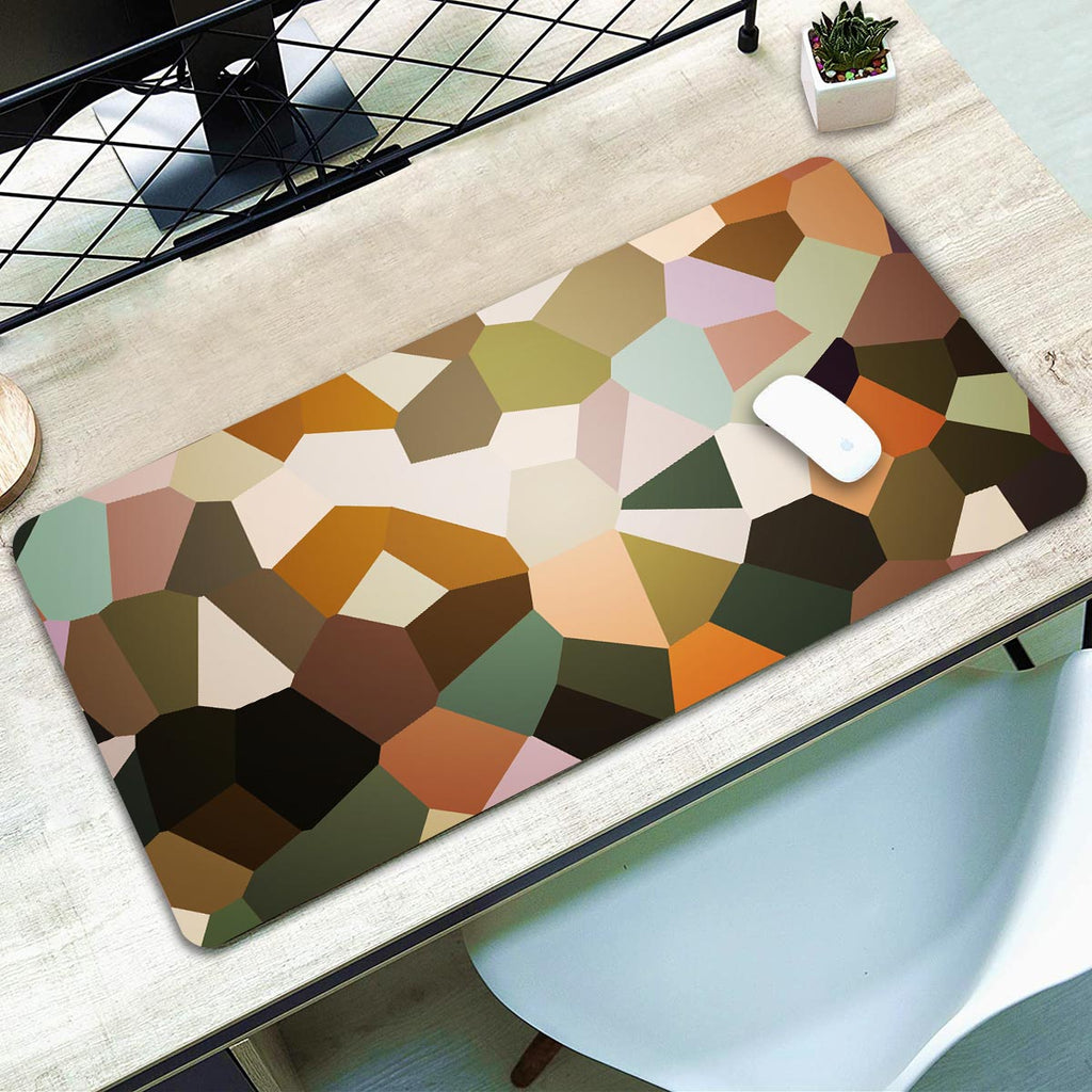 Colorful Polygonal Desk Pad,Office Desk Mat,Mouse Pad Mat,Desktop pad ...