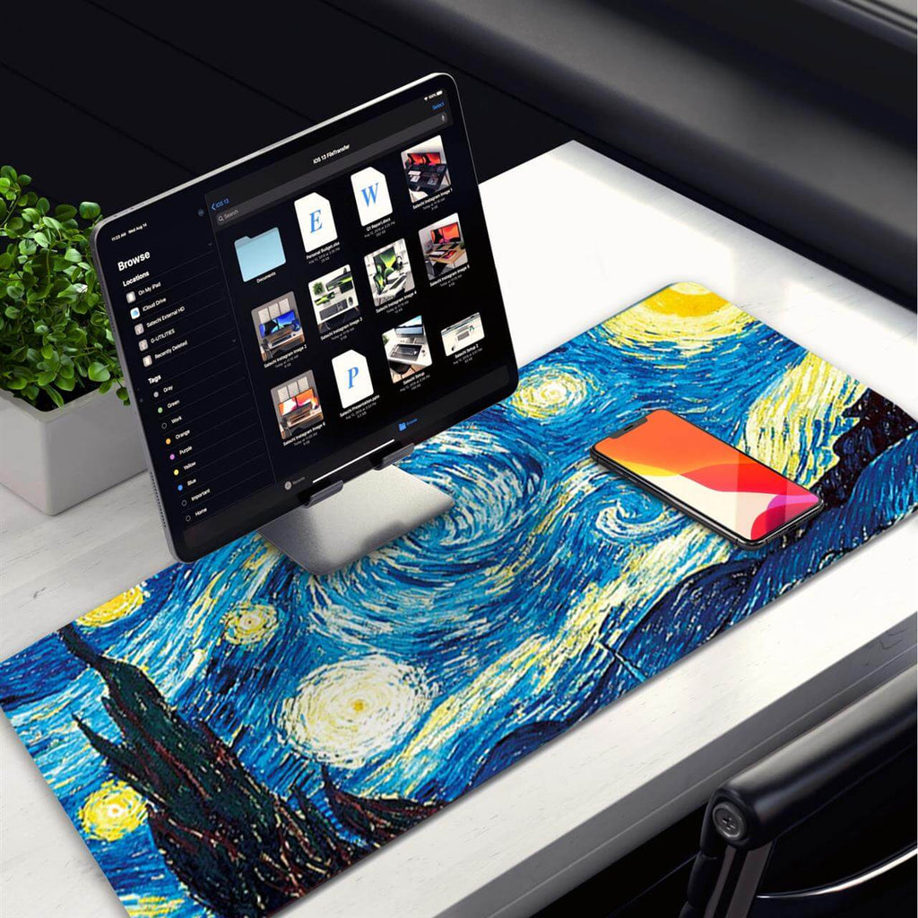 Starry Night Desk Mat,Office Desk Mat,Mouse Pad Mat,Desktop pad,Desktop ...