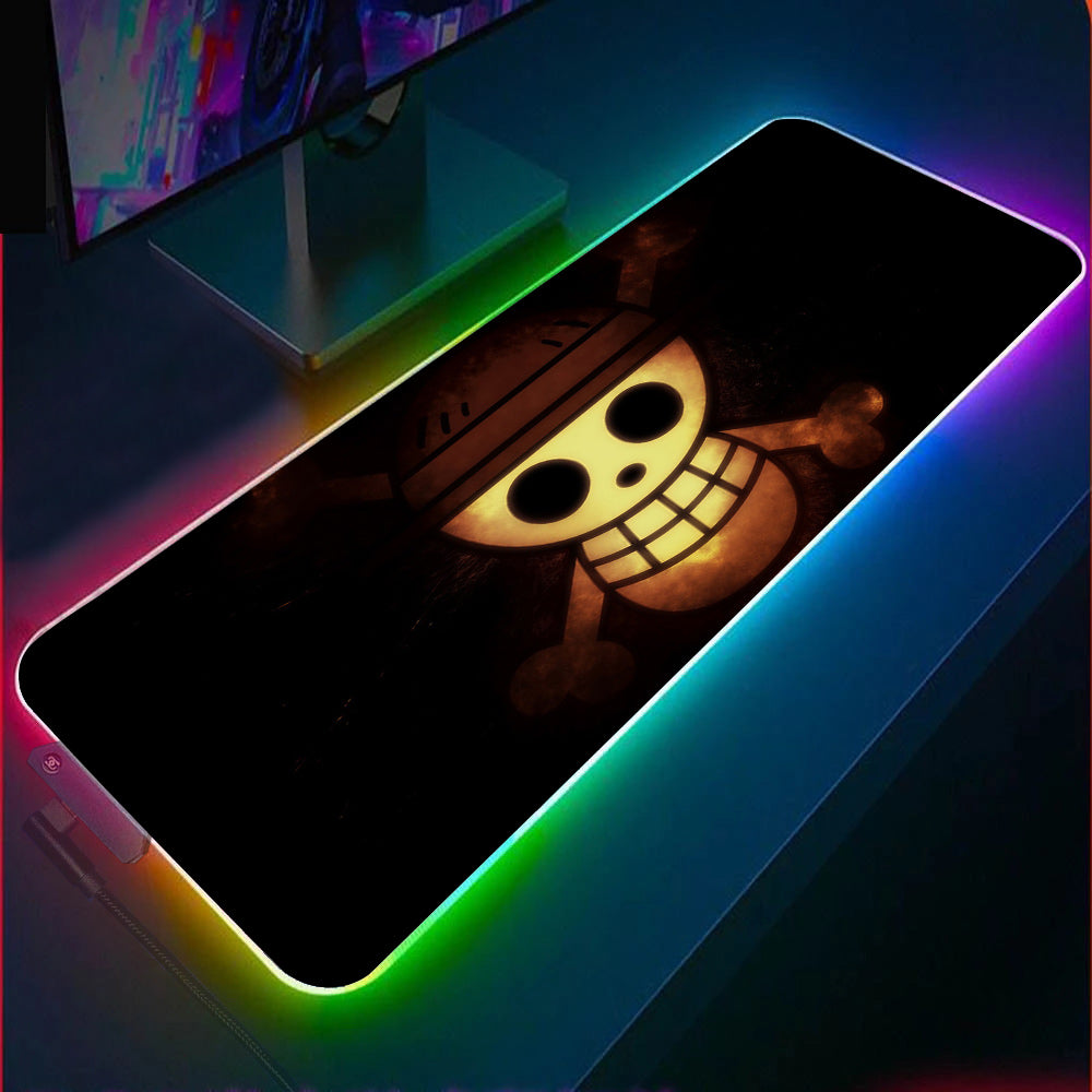One Piece Logo LED RGB Gaming Mouse Pad,Gamer mouse pad steelseries ...