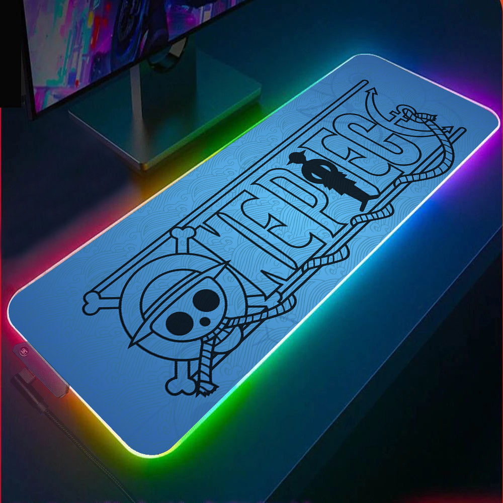 One Piece RGB Gaming Mouse Pad,luffy rgb light mouse pads, led gaming ...