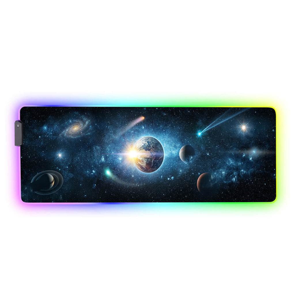 Space Planet RGB Gaming Mouse Pad | DeskTheme